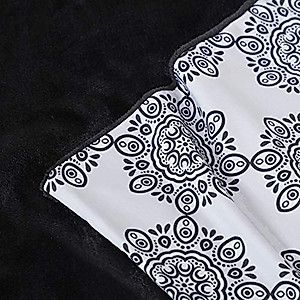 Dream Lab Soft Microfiber Medallion Reversible & Washable Duvet Cover for Weighted Blanket, Charcoal, 48"" x 72""" (DRM629XXMEDLA7)