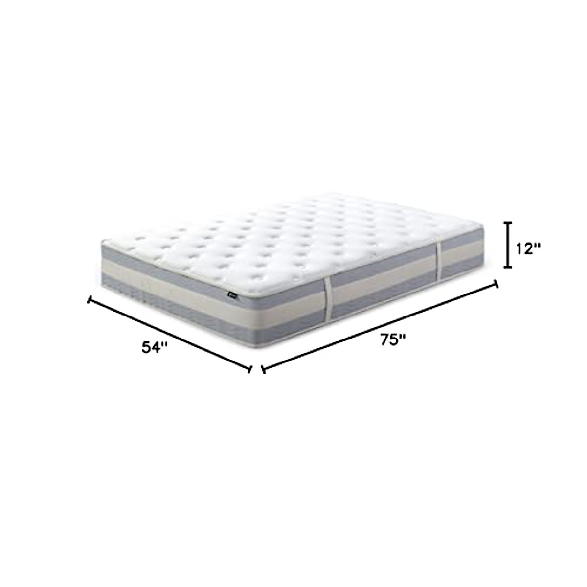 ZINUS 12 Inch Green Tea Cooling Gel Memory Foam Hybrid Mattress / Pocket Innersprings for Motion Isolation / Edge Support, Full White