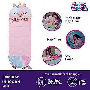 Happy Nappers Pillow & Sleepy Sack- Comfy, Cozy, Compact, Super Soft, Warm, All Season, Sleeping Bag with Pillow- Unicorn (Medium)