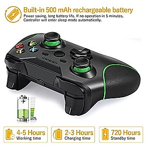GLOWANT Wireless Controller Replacement for Xbox One Controller,2.4G Wireless Gamepad Joystick with Dual Vibration and Built-in 500mAh Rechargeable Battery Compatible with Xbox one(BL)