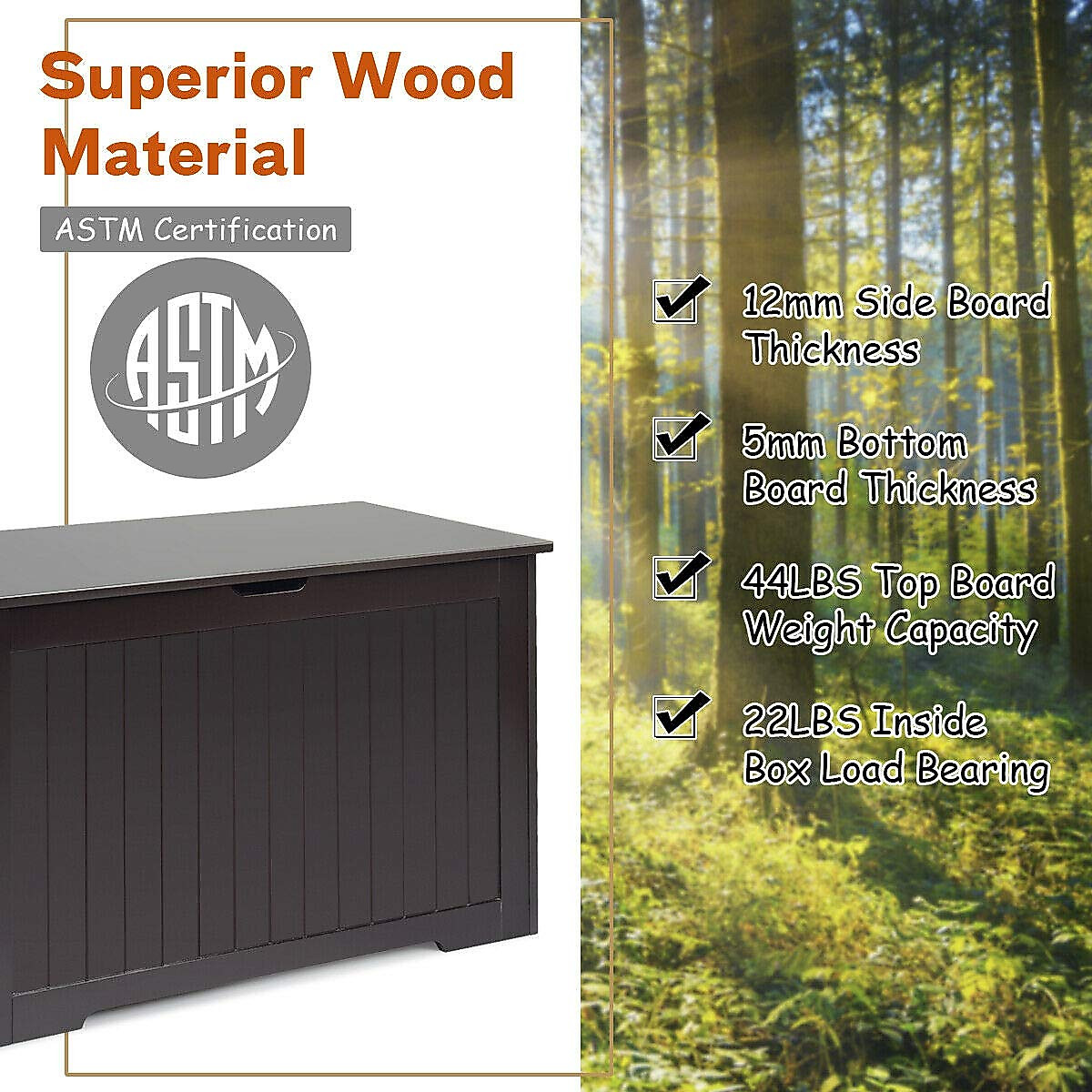 DORTALA Toy Chest Box, Large Storage Wooden Toy Organizer with Flip-Top Lid, Finger-Pinch Prevention Toy Storage Case for Bedroom/Living Room/Kindergarten,White