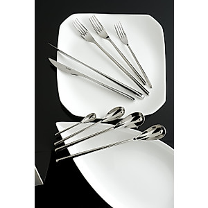 Fortessa Dragonfly 18/10 Stainless Steel Flatware Dessert/Tea Spoon, 7-Inch, Set of 12