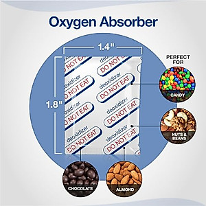 BELLE KR 200cc Oxygen Absorbers for Food Storage - 100 Pcs (5pcs Per Pack) with Indicator - Oxygen Absorbers for Maximum Freshness, Flavor Preservation & Extended Shelf Life