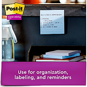 Post-it Super Sticky Recycled Notes, 4x4 in, 6 Pads, 2x the Sticking Power, Wanderlust Collection, Pastel Colors, 30% Recycled Paper (675-6SSNRP)