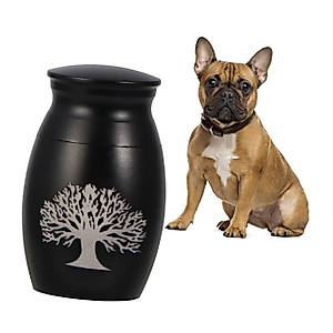 DECHOUS Stainless Steel Urn Pet Cinerary Urn Printed Cremation Urn Decent Pet Funeral Casket Commemorative Casket