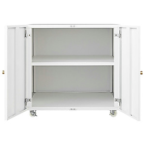 Ayoiow Living Room Shelf Cabinet Metal Cabinet White Style 1 Cabinet for Living Room