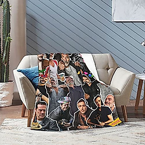 Blanket Jeffrey Dean Morgan Soft and Comfortable Warm Fleece Blanket for Sofa,Office Bed car Camp Couch Cozy Plush Throw Blankets Beach Blankets
