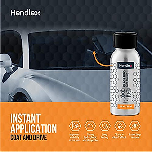 Hendlex Glass PRO Rain Windshield Treatment Long Lasting Enough For Whole Windshield 1.69 oz
