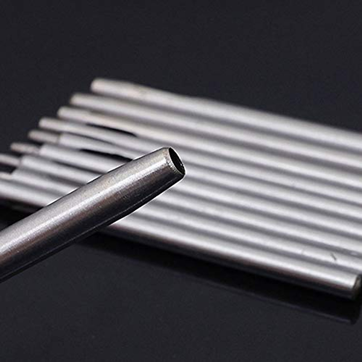 10Pcs Leather Hole Punch Cutter 0.5mm-5mm Leather Working Tools for Leather Watch Bands Belts Canvas Paper Plastics Round Hollow Hole Punch Cutter Tool (Round Hole Punch)