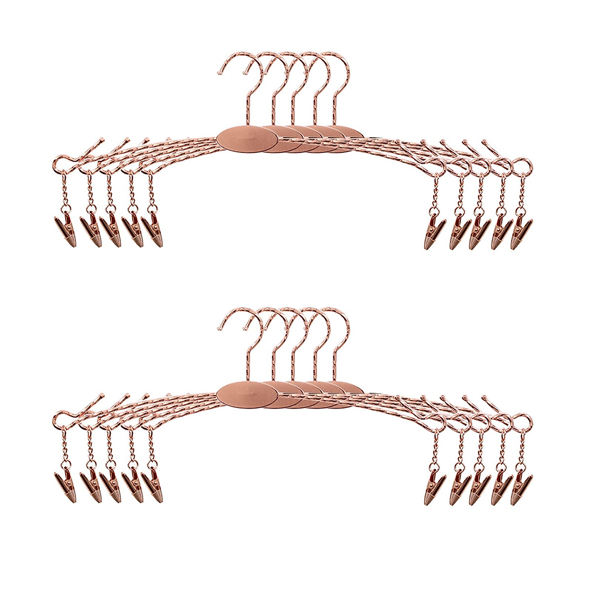 SUNTRADE Metal Underwear Bra Rack, Durable Pants Clothes Hangers with Clips,for Lingerie Shop Display, 10pcs (Rose Gold-A2)