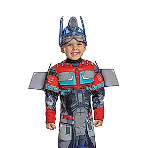 Disguise Optimus Prime Toddler Costume, Official Transformers Rise of the Beasts Muscle Padded Costume and Mask, Size (3T-4T)