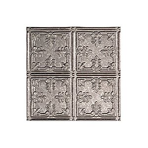 FASÄDE Traditional Style/Pattern 10 Decorative Vinyl Glue Up Ceiling Panel in Galvanized Steel (12X12 Inch Sample)