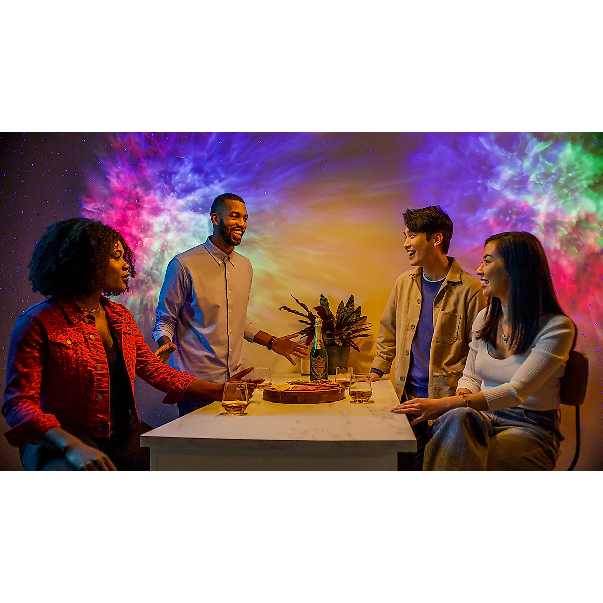 BlissLights Sky Lite 2.0 - RGB LED Laser Star Projector, Galaxy Lighting, Nebula Lamp (Green Stars, Smart App)