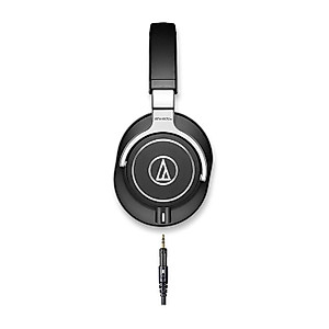 Audio-Technica ATH-M70x Professional Monitor Headphones Bundle with Wooden Headphone Stand (Bamboo Brown) (2 Items)