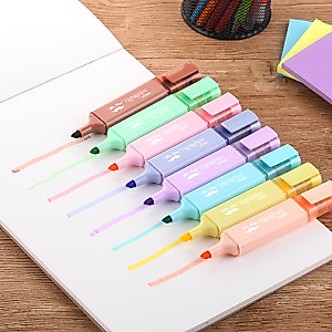 Mr. Pen- Pastel Highlighter, 8 pcs, Tank Style, Chisel Tip, Highlighters Pastel, Bible Highlighter, Aesthetic School Supplies, Cute School Supplies, Aesthetic Cute Highlighters, Highlighters No Bleed