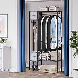 FADOTY 40" Garment Bags for Hanging Clothes 6.3" Gusseted Hanging Garment Bag for Storage Jacket Covers for Closet with Zipper Clear Garment Cover Dustproof for Coats Sweaters, 3 Pack, Black