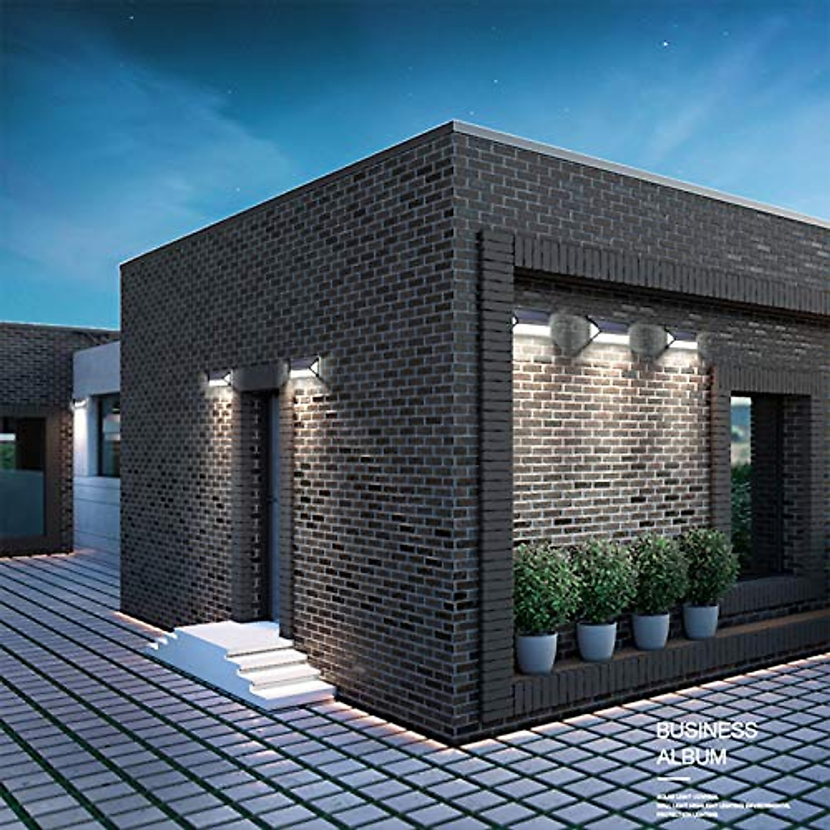 DUTUI Three-Sided Human Body Induction Waterproof Solar Wall Light×2, Home Courtyard Waterproof Solar Street Light, Home Courtyard, Garden Swimming Pool