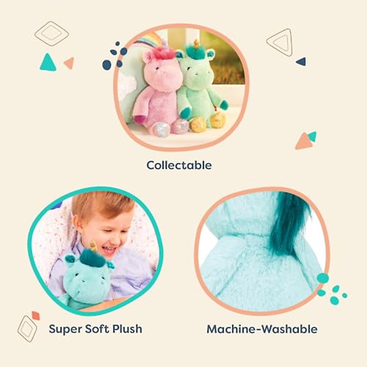 B. toys- B. softies- 12" Plush Blue Unicorn- Stuffed Animal – Soft Unicorn Toy – Washable Toys for Baby, Toddler, Kids- Happy Hues- Sweet Sky-0 Months +