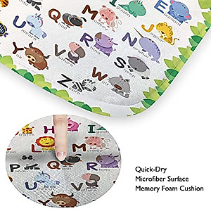 KINUUIS 4PC Animals Alphabet Bathroom Shower Curtain Sets Kids Bathroom Sets Cartoon Bathroom Sets with Rugs and Accessories Cute Style Shower Curtain for Bathroom Decoration