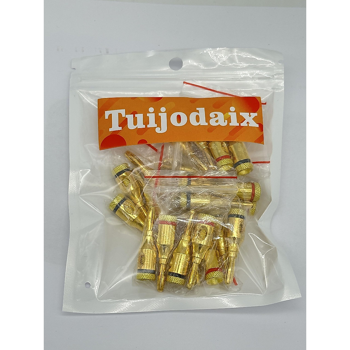 Banana Plugs Open Screw 24K Gold Plated Plugs Audio Jack Connector for Speaker Stereo Cable, 24-Pack (12 Red, 12 Black)