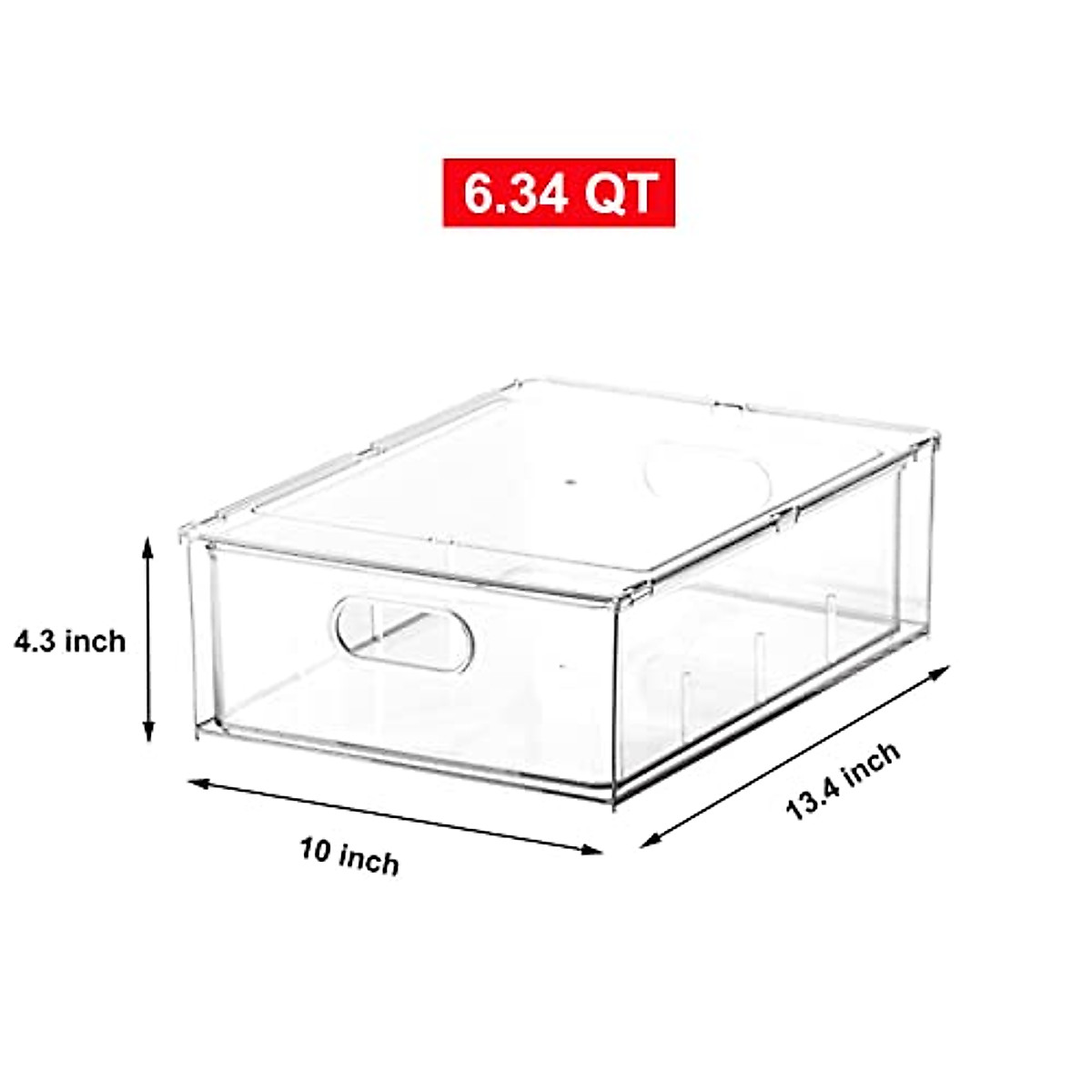 Taiuloo Refrigerator Organizer Bins with Pull-out Drawer, Clear Stackable Fridge Drawer Organizer Set, BPA-free Large Food Storage Containers for Freezer, Cabinet, Kitchen, Pantry Organization