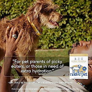 Native Pet Bone Broth for Dogs & Cats – Dog Bone Broth Powder - Dog Food Topper for Picky Eaters – Cat Broth & Dog Broth - Puppy Dog Gravy Topper for Dry Food – Beef Broth for Dogs & Cats – 9.5 oz