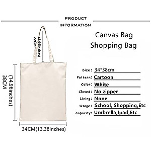 Canvas Tote Bag for women girls Aesthetic un verano Bunny sin ti Cloth Tote Shopping Bags School Shoulder Bag Reusable Bag