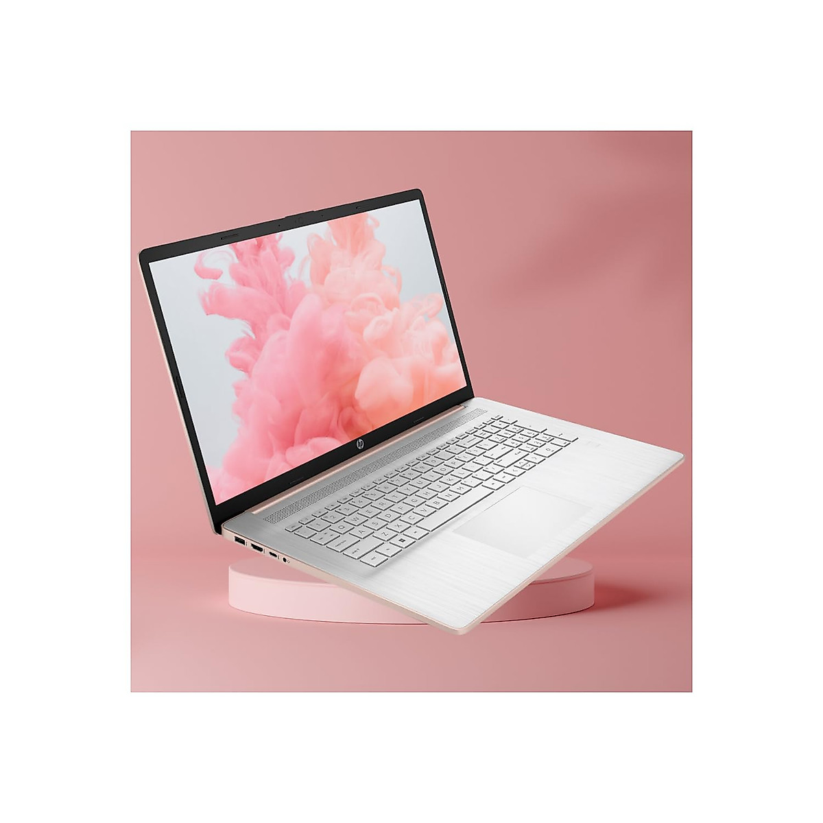 HP 2023 Essential 17t Laptop, 17.3" HD+ Touchscreen, Intel Core i7-1355U, 64GB RAM, 2TB SSD, Webcam, HDMI, Backlit Keyboard, Fingerprint Reader, Wi-Fi 6, Windows 11 Home, Pale Rose Gold
