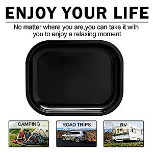 tlhaoa Tray Metal Rolling Tray (Black, 7" x 5.5")