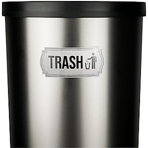 Recycle and Trash Magnets for Kitchen Cans and Recycling Bins, Dual Trash and Recycle Magnet for Garbage Can Logo Symbol, 2 Magnetic Sticker Adhesives, 6.5x3 Inch Elegant Design Home Outdoor Waste Bin