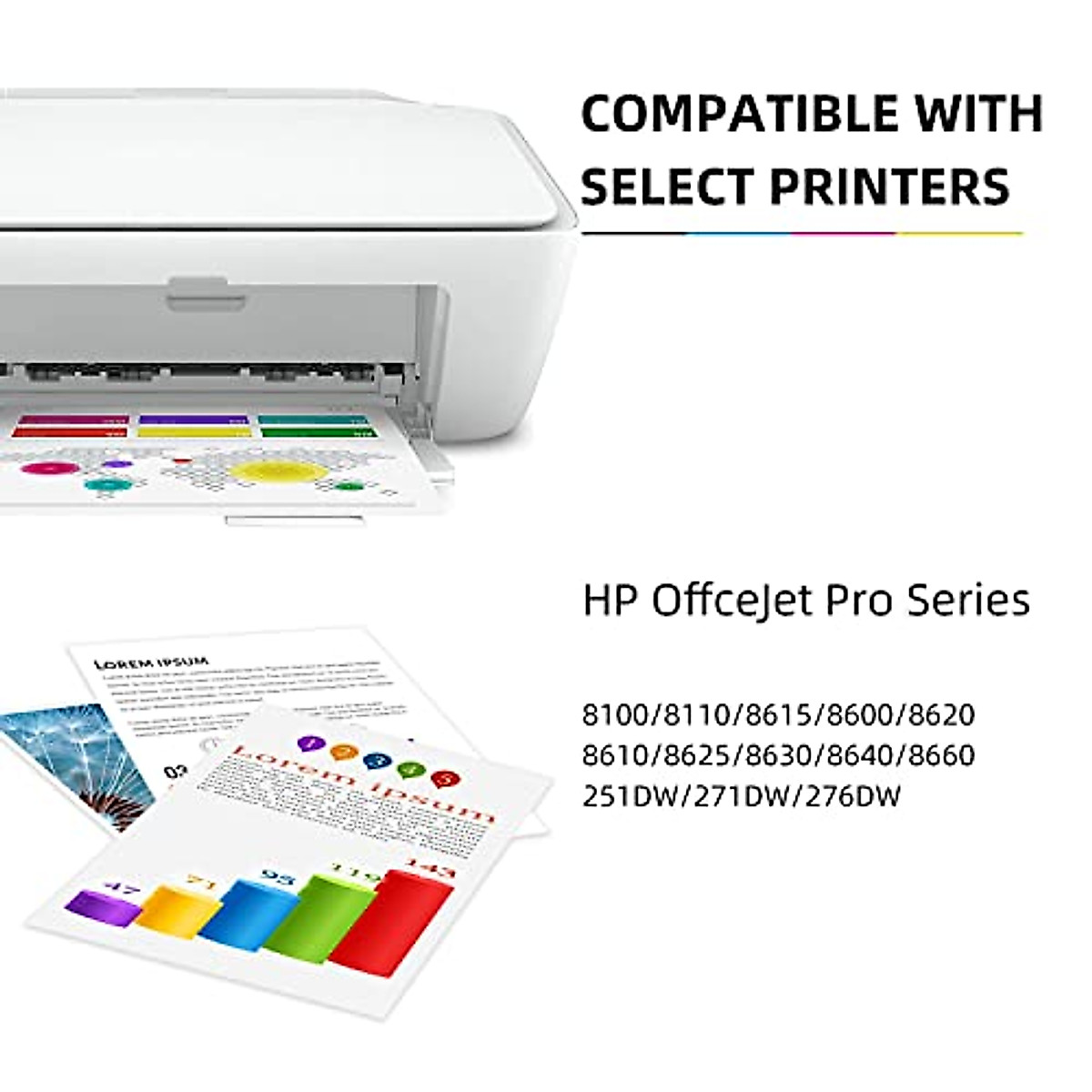 950XL 951XL Ink Replacement for HP OfficeJet Pro 8600 8610 8620 Printer Ink Cartridge Compatible for HP 950 951 XL HP950 HP951 XL Combo Pack to Officejet pro 8100 8625 8630 8660 8615 276DW Printer