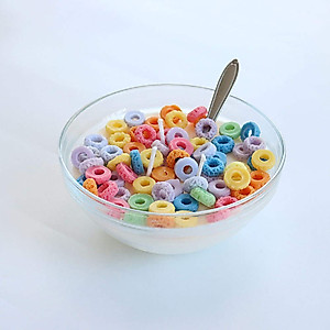 EXIGENT Cereal Bowl Candle Home Decor Metal Spoon Scented (Fruit Loops)