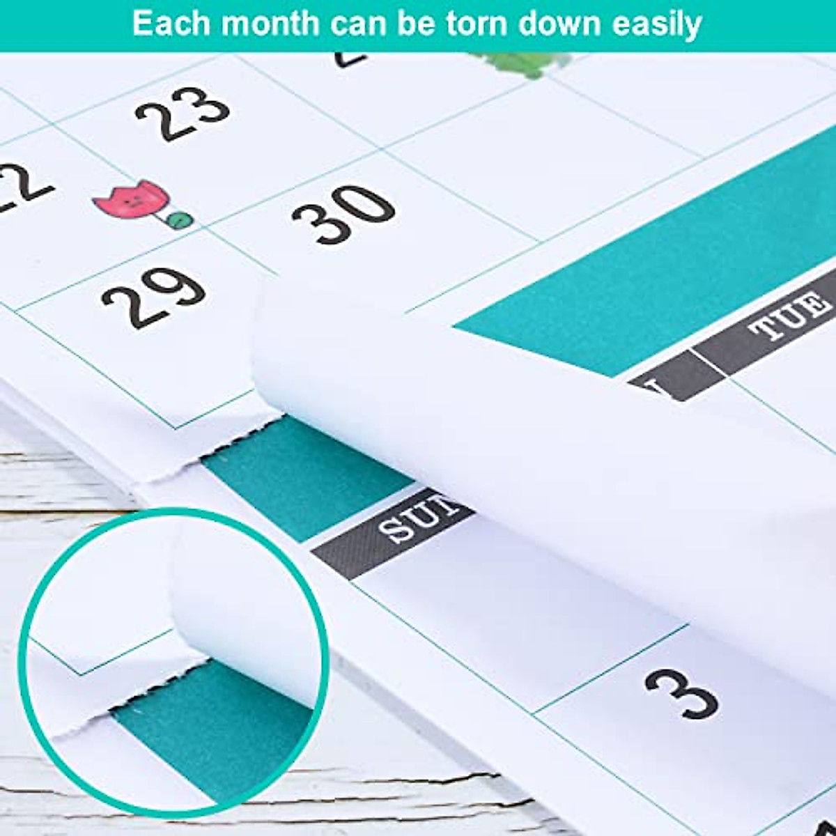 2023-2024 Wall Calendar - 3-Month Display Calendar July 2023- June 2024 (Folded in a Month), 11.3" x 26" (When Opened), 3 Month Calendar, Wall Calendar 2023-2024, 3 Month Vertical Calendar with Thick Paper
