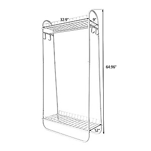 Beyamis Clothing Garment Rack Metal Cloth Hanger Rack Stand Clothes Drying Rack for Hanging Clothes,White