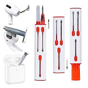 Cleaner Kit Compatible with Airpod Pro 1st 2nd 3rd Generation, Airpods Cleaning Kit and Keyboard Brush Gen 3 2 1, Pen Ear Bud Cleaning Tool for Samsung Galaxy Earbuds, Beats, Laptop, Phone, (Red)
