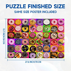Jigsaw Puzzles 1000 Pieces for Adults, Families (Donuts) Pieces Fit Together Perfectly