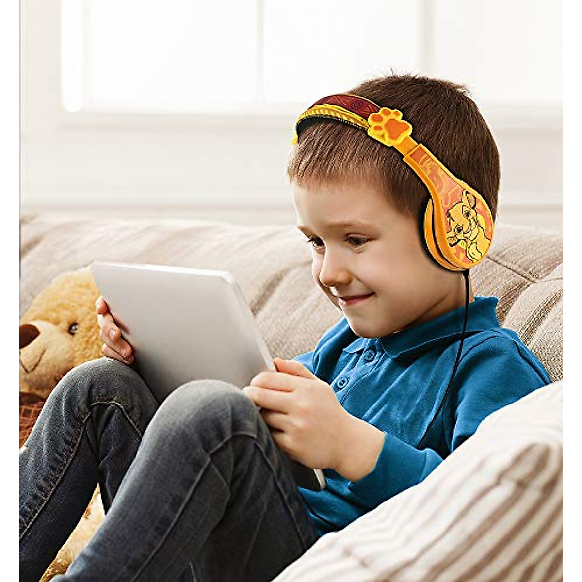 Lion King Headphones for Kids, Wired Headphones Connect Via 3.5Mm Jack, Over Ear Headset for Children with Parental Volume Control Designed for Fans of Lion King Gifts for Boys and Girls