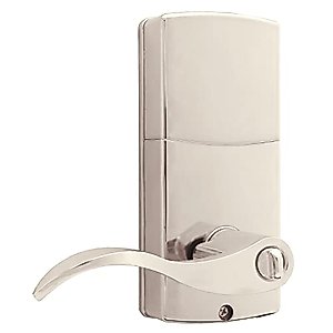 Honeywell Safes & Door Locks - Keyless Entry Lever Door Lock Handle with Electronic Keypad - Easy to Install for Front Door Lock with Code - 50 User Pin Codes - Satin Nickel, 6.5 x 8.8 x 9 in, 8734301