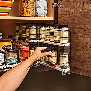 Vertical Spice - Cabinet Mounted Spice Rack Organizer - 3 Drawers, 30 Capacity - Sliding Cabinet Organizer - Pullout Shelves for Pantry Organization - Seasoning Storage - 6.9'' W x 10.75'' H x 10.6" D