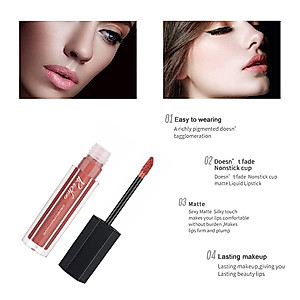 Rechoo Matte Liquid Lipstick Set, 6 Pcs Superstay Mate Ink Waterproof Lip Gloss Beauty Lips Makeup Set (NUDE MATTE INK)