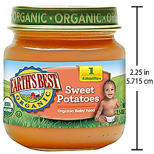 Earth's Best Organic Stage 1 Baby Food, Sweet Potato, 2.5 oz. Jar