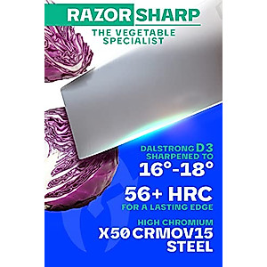 Dalstrong Gladiator Elite Series Forged High Carbon German Steel Produce Kitchen Knife, 6 Inches, Sheath Included