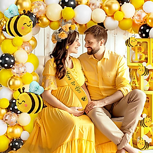 Party Inspo Bee Baby Shower Decorations, Bumble Bee Baby Shower Decor, A Little Honey is On The Way Backdrop Balloon Banner Tablecloth Cake Cupcake Topper Box Sash Cutouts