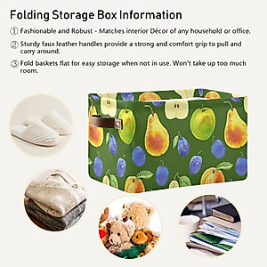 FRODOTGV Beautiful Pear Storage Containers Foldable Foldable Storage Bins Storage Containers for Shelves Shelves Shelves 1 Pack