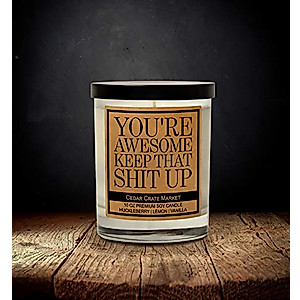 You're Awesome Keep That S Up - Friendship Candle Gifts for Women, Men, Best Friends Birthday Candle Gifts for Friends Female, Funny Candle Gifts for Women, Cute Going Away Gift for BFF, Bestie