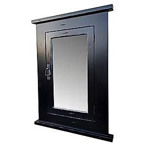 ZyduzscAT KeepRepel Primitive Black Mission Recessed Medicine Cabinet/Rustic/Solid Wood & Handmade