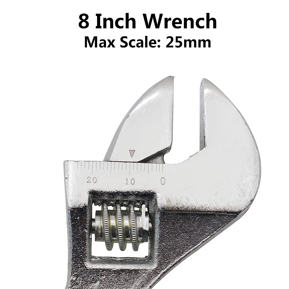 Casoter 18" Silver Adjustable Wrench 55mm Wide Milled Jaw Drop Forged Steel Heat Treated Chrome-plated Garage DIY Proto Tool for Men