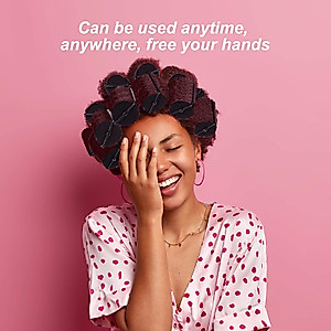 Syhood 18 Pcs Satin Rollers for Black Hair Foam Sponge Rollers Black Silk Satin Wrapped Hair Curlers for Hairdressing Styling(1.42 Inch)