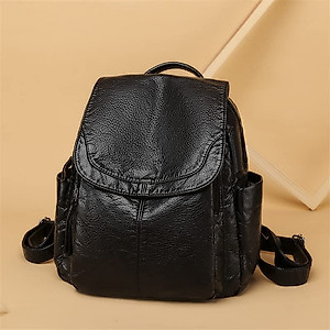 JUIPO Genuine Leather Backpack Ladies School Bag for Going Out Rucksack (Color : E, Size : 1)