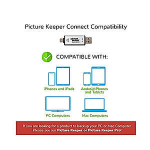 Picture Keeper Connect Photo & Video USB Flash Drive for Apple, Android & PC Devices, 64GB Thumb Drive, Red
